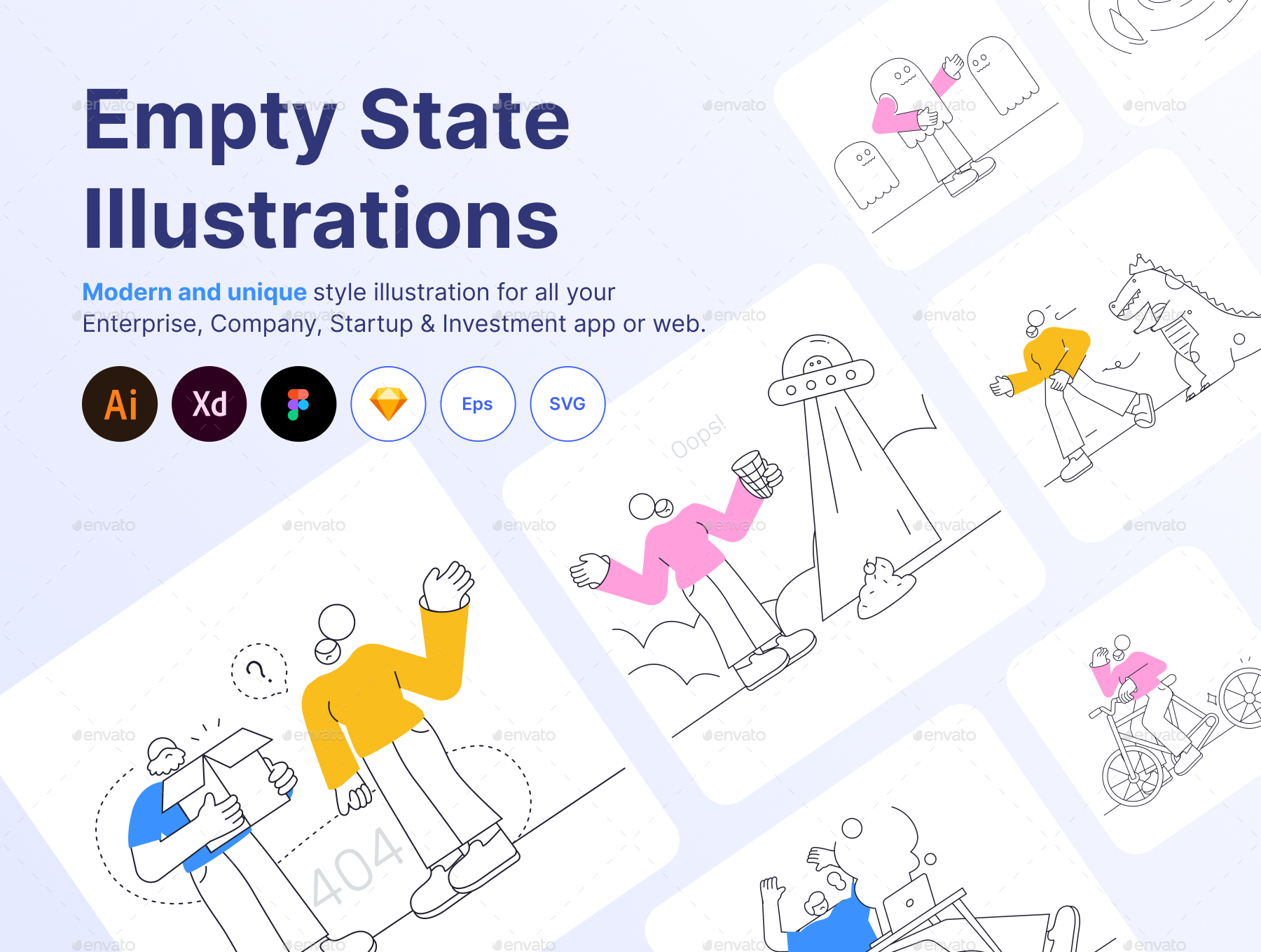 Empty State Illustrations, Graphics | GraphicRiver
